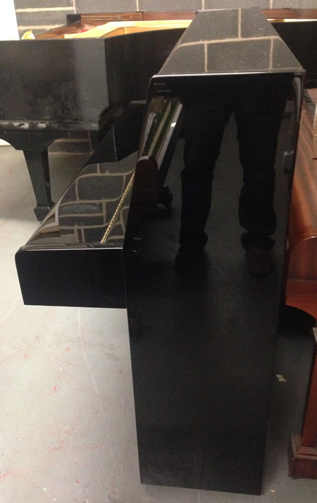 Hamlyn Klein Modern Upright Piano in a Black High Gloss Cabinet